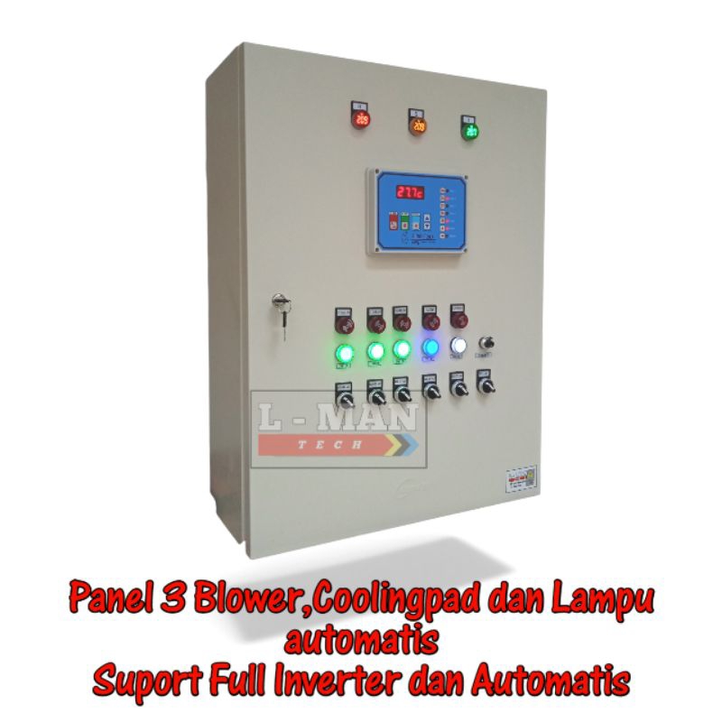 Jual Panel Blower suport Inverter Untuk 3 blower Coolingpad dan Lampu ...