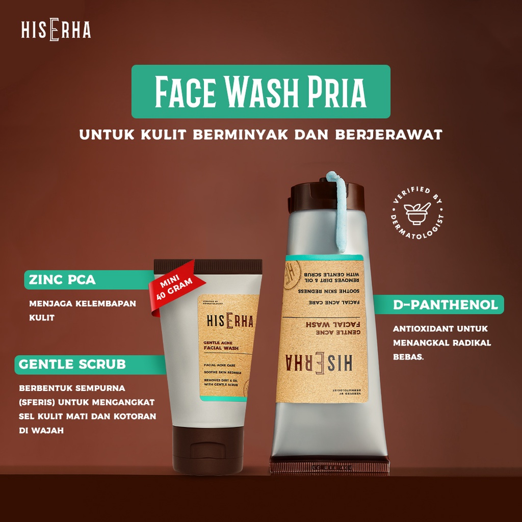 Jual His Erha Gentle Acne Facial Wash Mini 40G - Pencuci Muka Pria ...