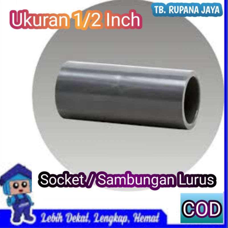Jual Sock / Sambungan Lurus / Socket UKURAN 1/2 inch | Shopee Indonesia