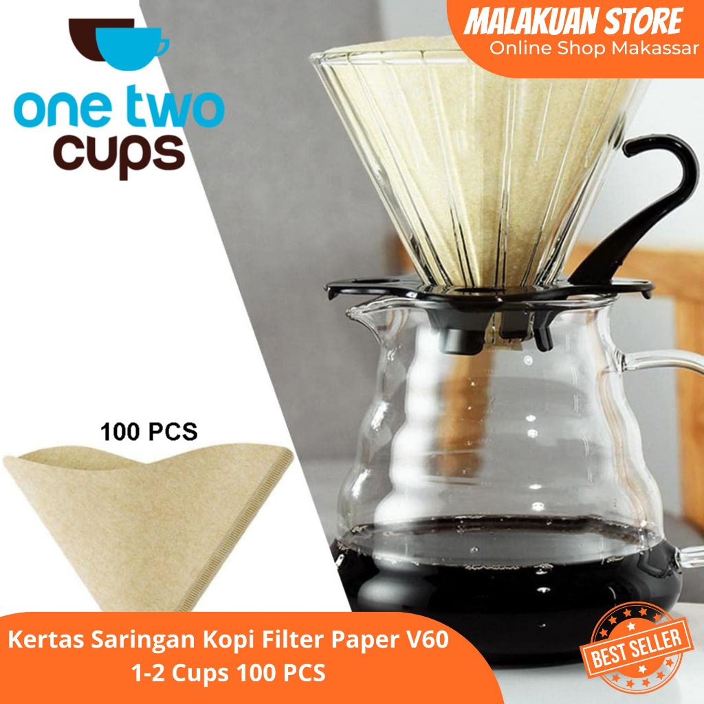 Jual Kertas Saringan Kopi One Two Cups Filter Paper V60 1-2 Cups 100 ...