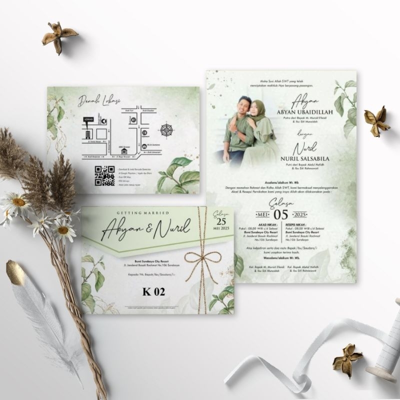 Jual Undangan Pernikahan Murah Desain Full Color Bahan BriefCard 150gsm ...