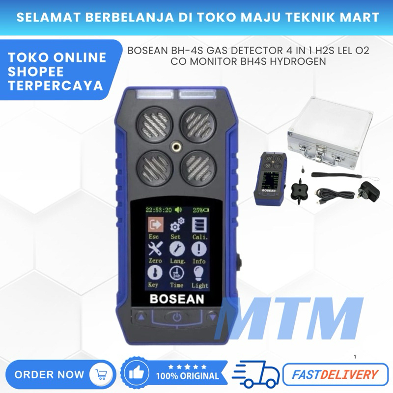 Jual Bosean BH-4S Gas Detector 4 in 1 H2S LEL O2 CO Monitor BH4S Hydrogen | Shopee Indonesia