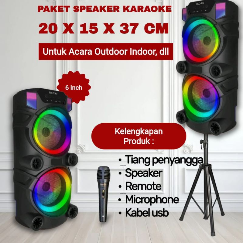 Jual Speaker Bluetooth Speker Besar Jumbo Gede Dengan Mic Karaoke Musik ...
