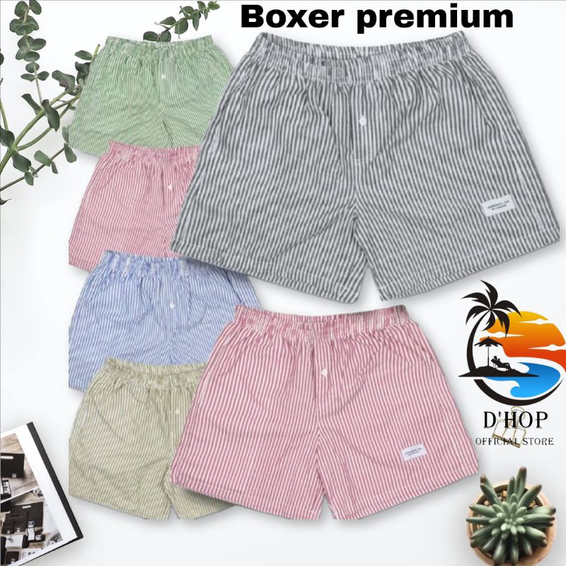 Jual D'hop Celana Pendek Pria Wanita Boxer Motif Garis Garis Salur ...