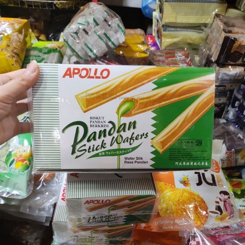 Jual Apollo stick rasa pandan,Apollo wafer stik rasa pandan isi 24 bks ...
