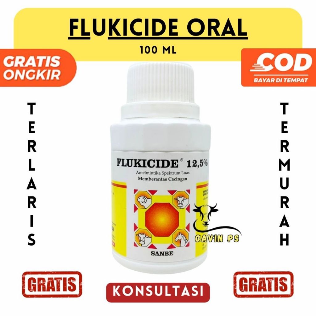 Jual FLUKICIDE ORAL 100 ml - Flukicid Obat Cacing Minum Hewan Sapi ...