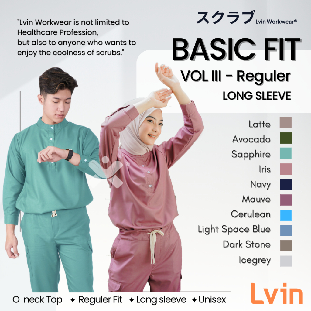 Jual Lvin ] Vol III - O Neck Collar - BAJU SCRUB MEDICAL SCRUB SUIT ...