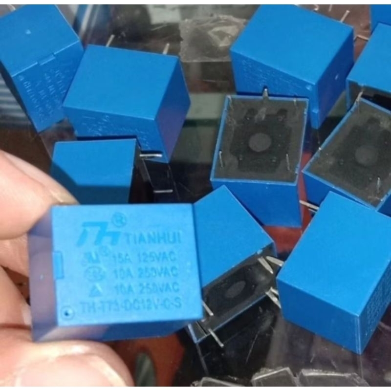 Jual Relay Tianhui DC 12V 10A 5 Pin Biru / Rilay Tianhui 12v 5kaki Jual ...