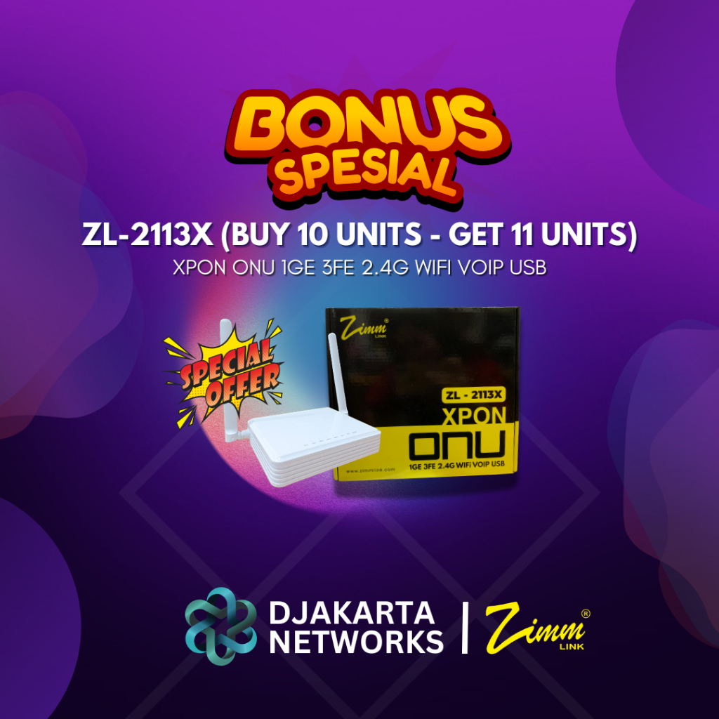 Jual ZIMMLINK XPON ONU ZL-2113X Support EPON & GPON ONT 1GE 3FE 2,4G ...