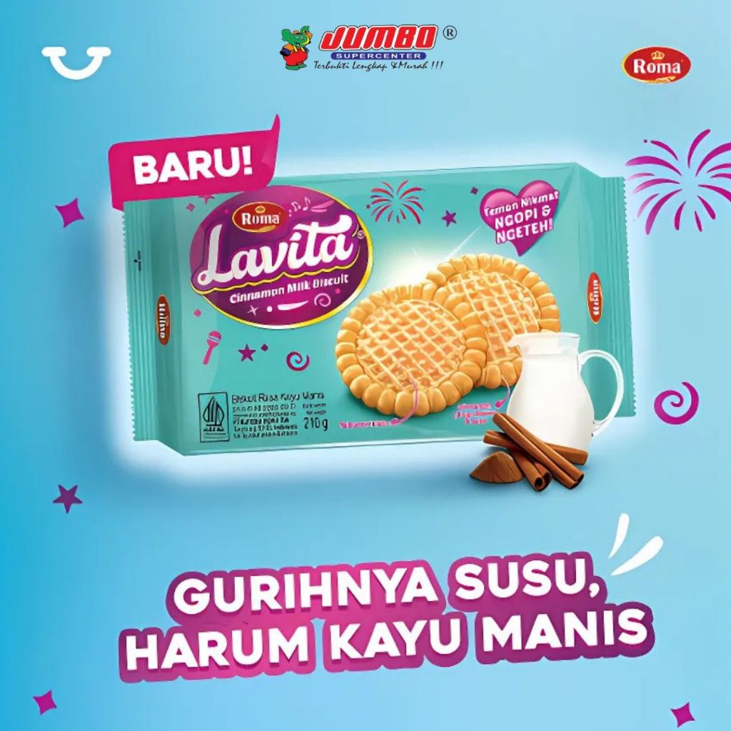 Jual Roma Lavita Cinnamon Milk Biscuits 210g - Snack - Makanan Ringan ...