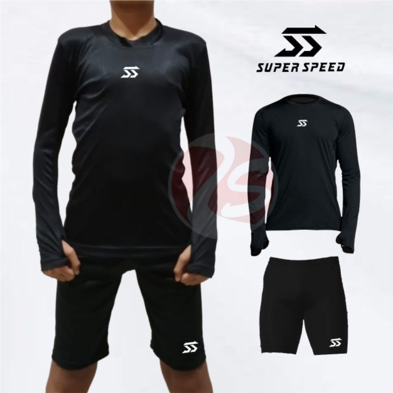 Jual Setelan manset olahraga anak dan dewasa setelan renang hitam ...
