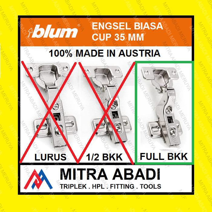 Jual Engsel BLUM Engsel Sendok BLUM NON Slowmotion Full Bengkok ...