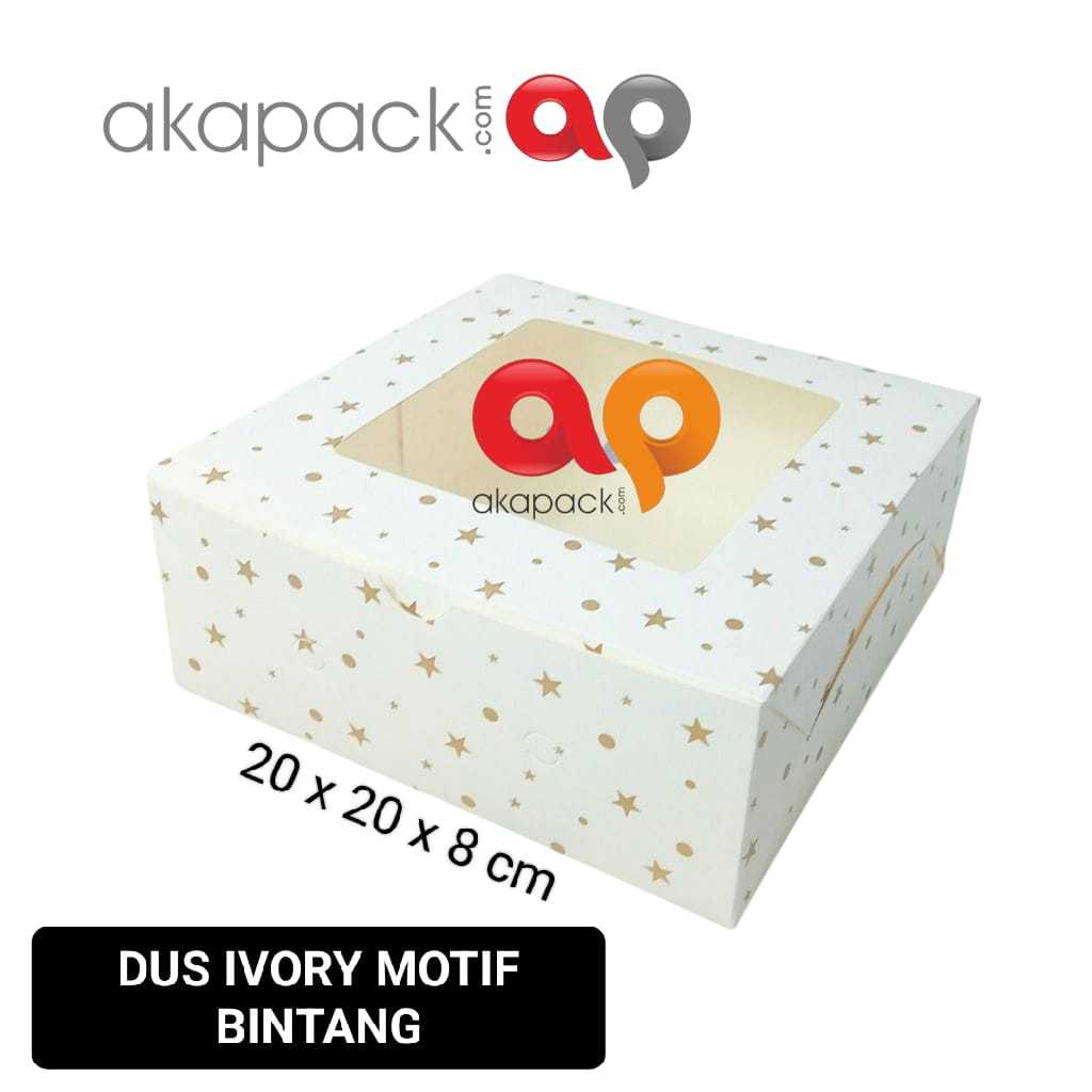Jual Box Dus Kotak Kue Ivory Motif Bintang Bahan Putih Ivory Premium ...