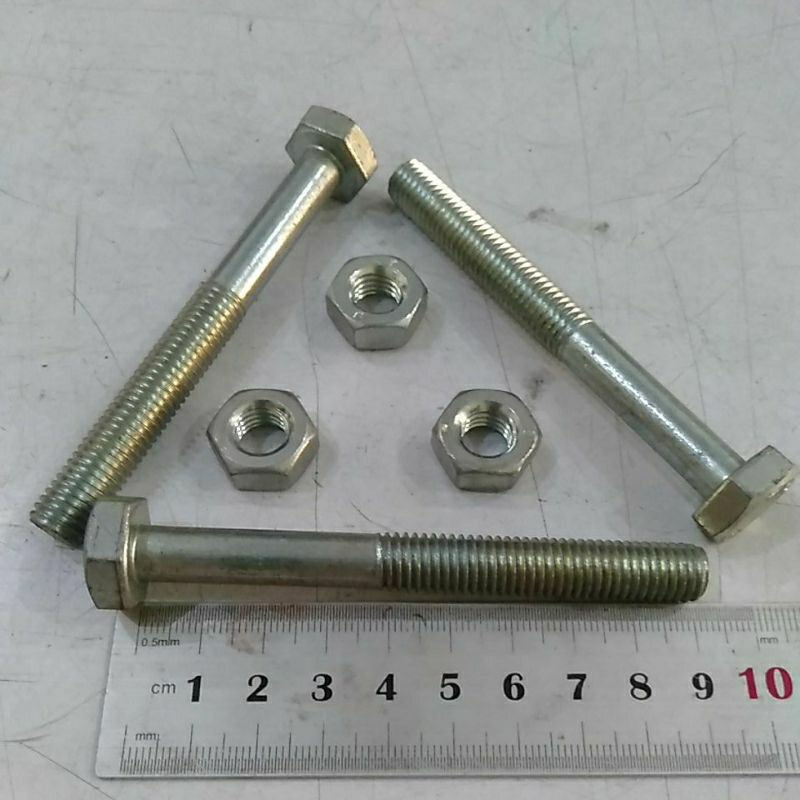 Jual BAUT MUR PUTIH (BMP) M 10 x 90 GALVANIS (KUNCI 17) | Shopee Indonesia