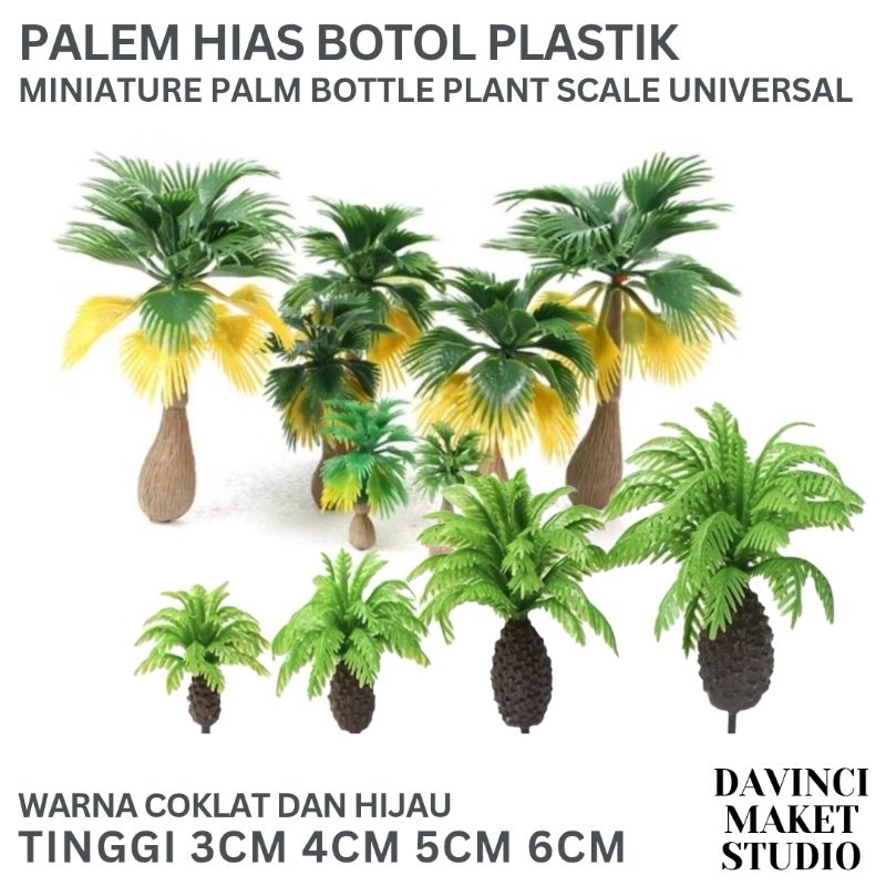 Jual Miniatur Pohon Palem Botol Hias Plastik Kuning Maket Diorama ...
