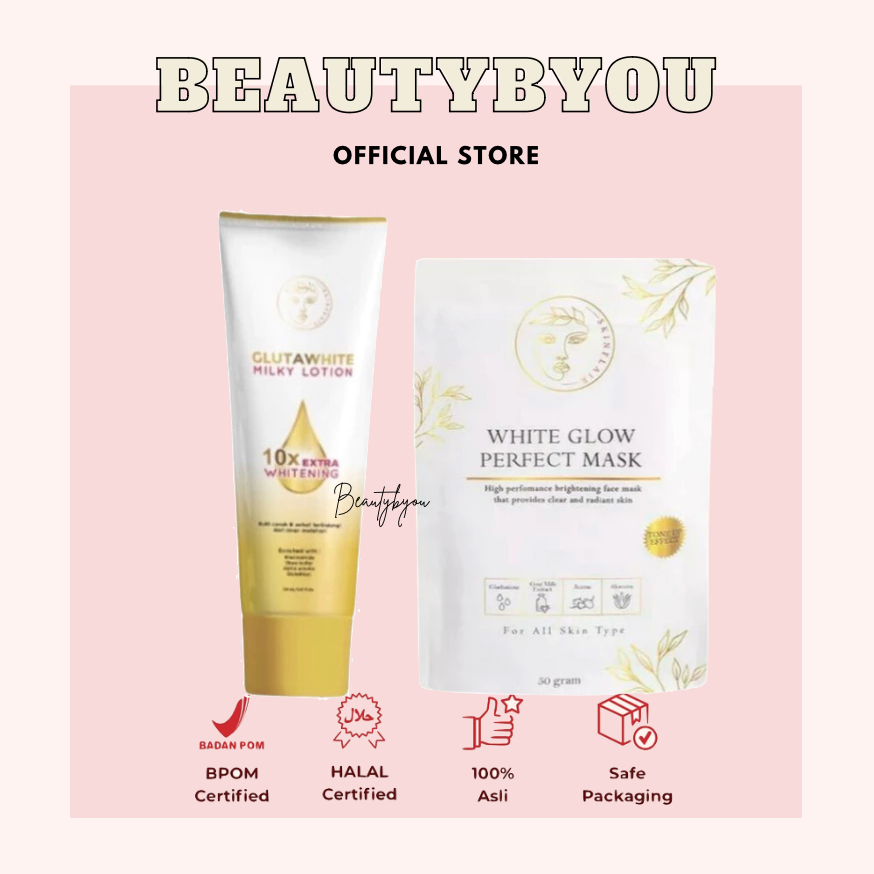 Jual Skinflair White Glow Perfect Mask Powder Masker Whitening Glowing ...