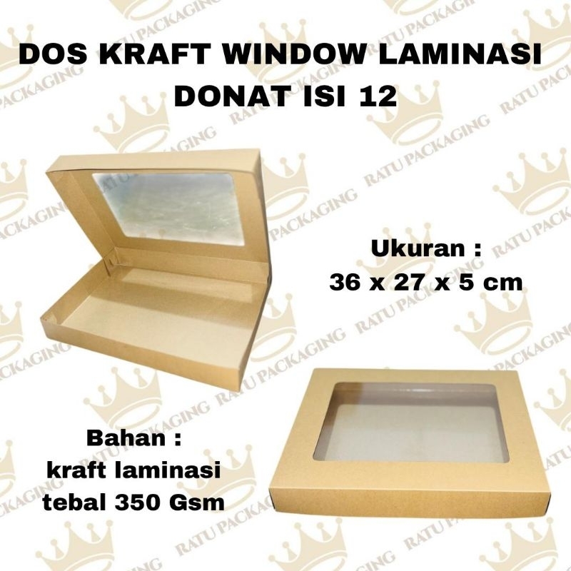 Jual RATU | DOS KRAFT WINDOW LAMINASI DONAT ISI 12 / Kardus Kotak Box ...