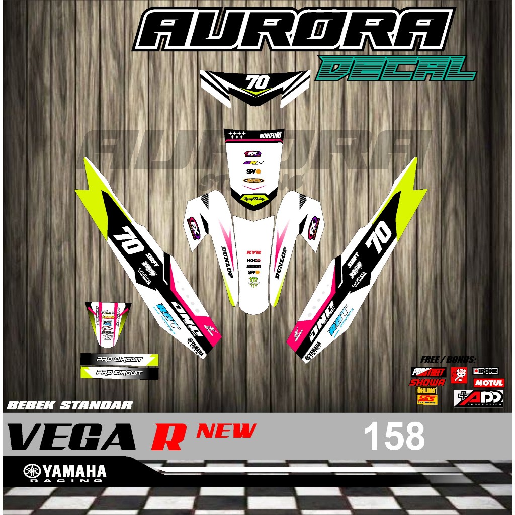 Jual (COD) Terbaru DECAL RBT VEGA R NEW RBT BEBEK MODIF SUPERMOTO YZ ...