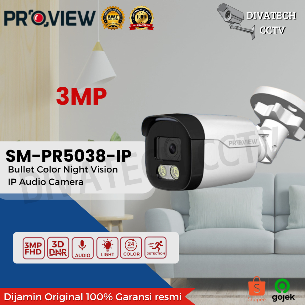 Jual PROVIEW SM-PR5038-IP Bullet Color Night Vision IP Audio Camera ...