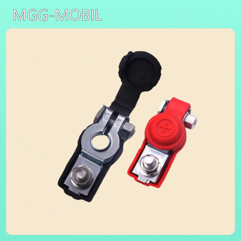 Jual KEPALA AKI 1SET/2PCS KLEM TERMINAL AKI MOBIL ACCU DENGAN TUTUP ...