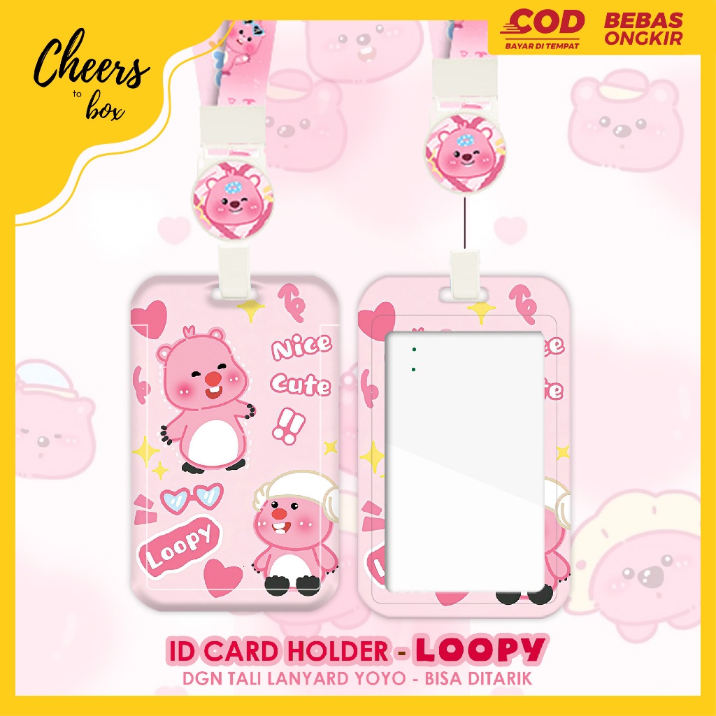 Jual (N017) ID Card Holder Tali Yoyo Loopy / Nametag / Card Holder Tali Bisa Ditarik | Shopee ...