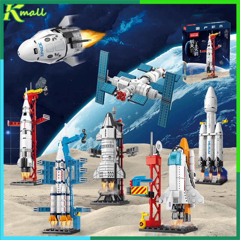 Jual DIY Space Shuttle Pesawat Nano Block Mainan Peluncuran Roket ...