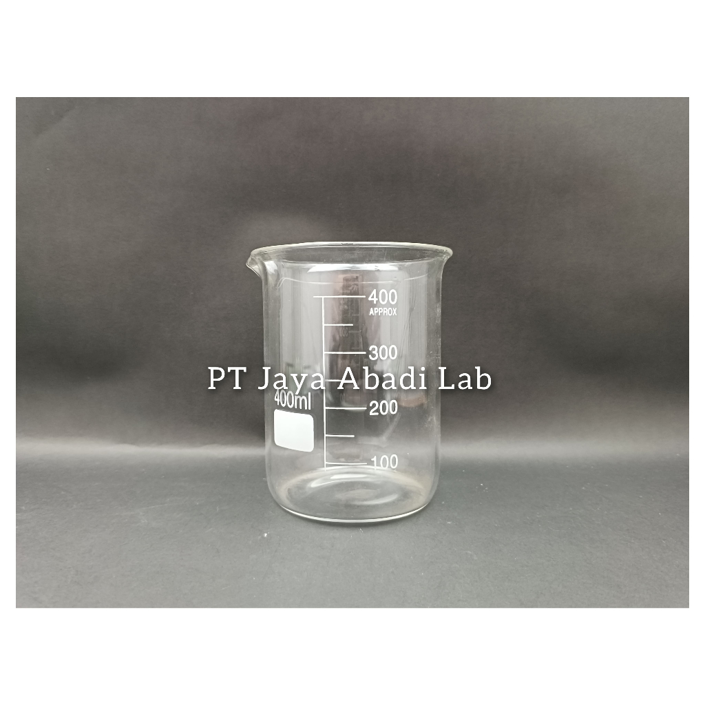Jual beaker glass 400 ml kaca low form gelas kimia 400ml gelas ukur ...