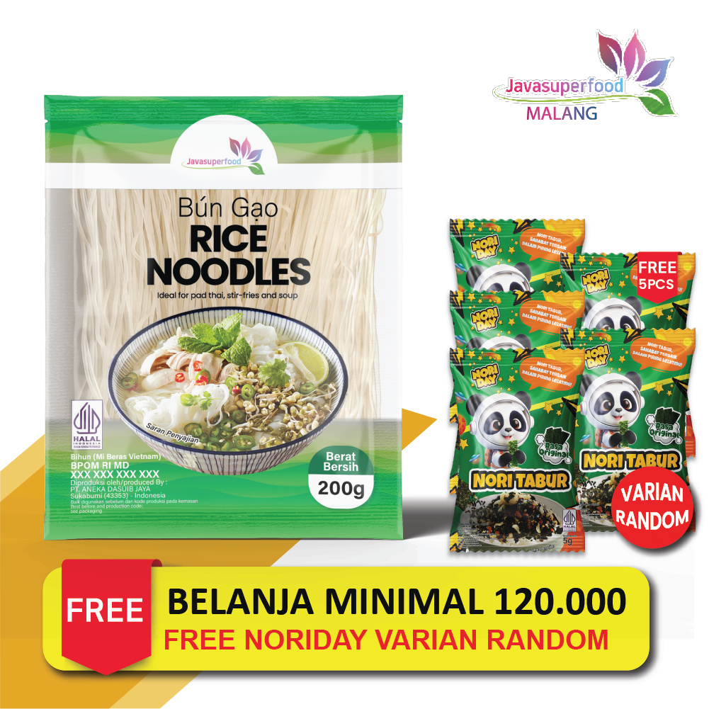 Jual Rice Noodle / Kwetiaw Mie Beras Vietnam / Pho Soup BUN GAO [HALAL] - 200 Gram | Shopee ...