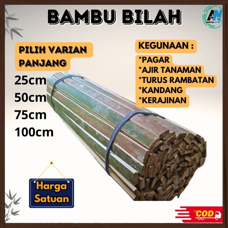 Jual Plant Stake Bambu Bilah Raut Turus Ajir Tiang Penyangga Panjang ...