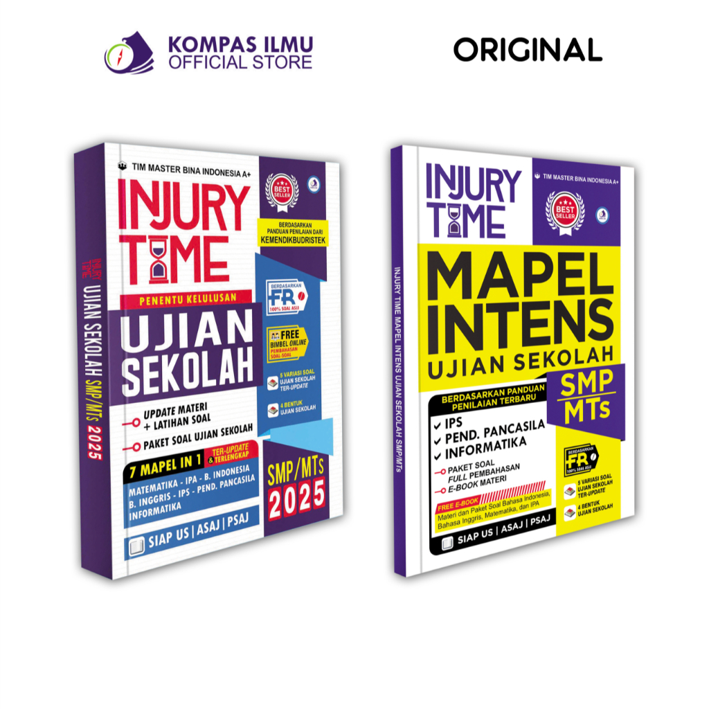 Jual Buku Ujian Sekolah SMP 2026 - Injury Time TKA (UN) + ASAJ (US) SMP ...