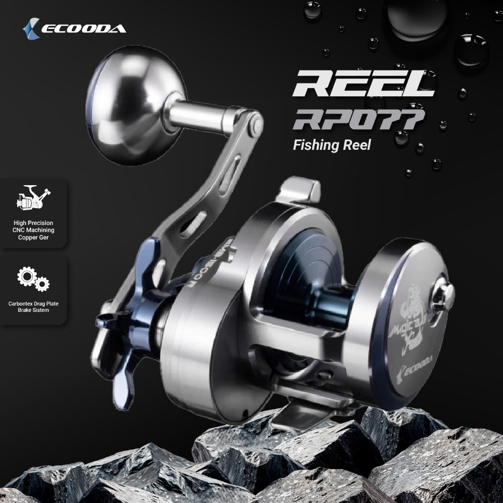 Jual ECOODA EMB1500 Slow Jigging Reels Fishing Saltwater Big Game Deep ...