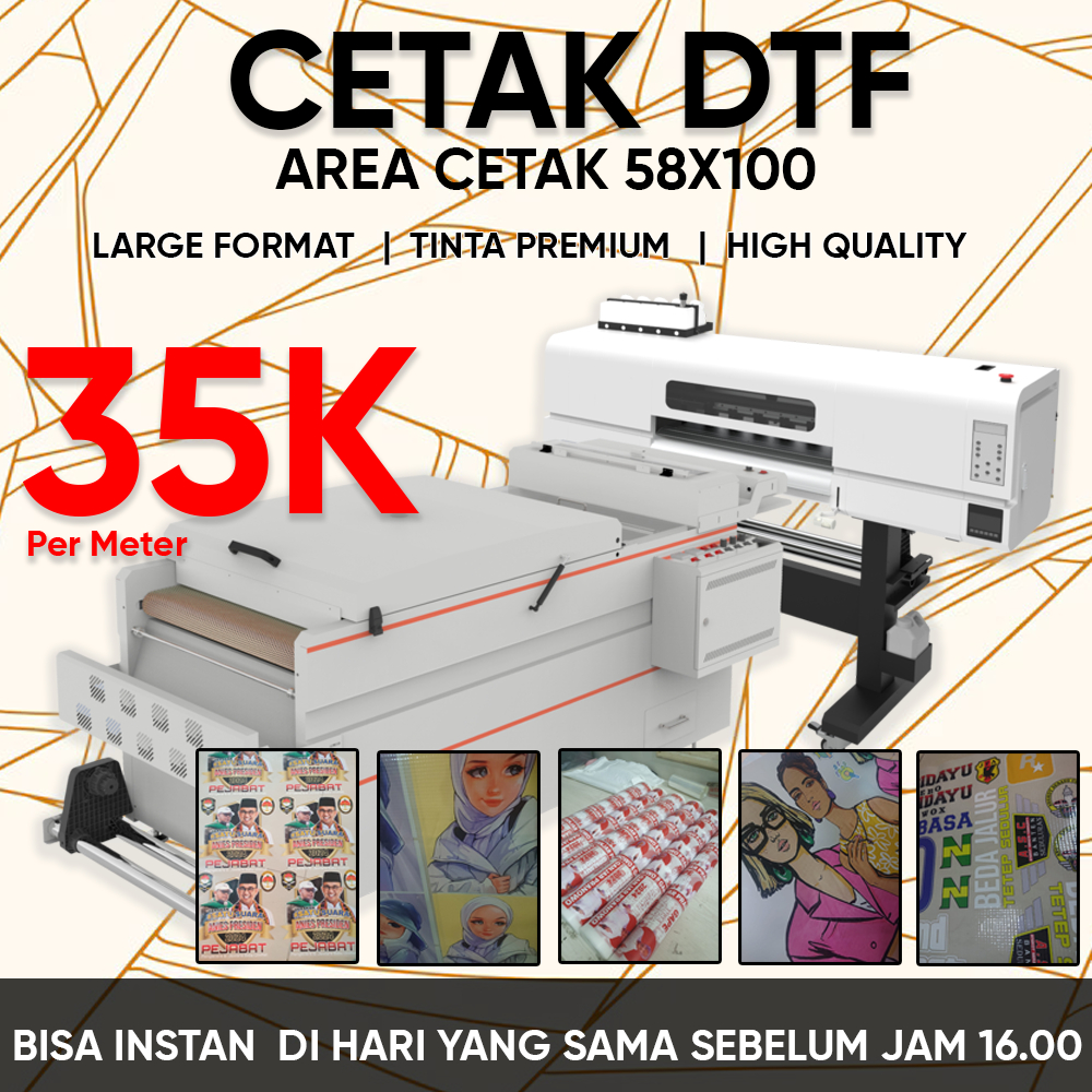 Jual Jasa Cetak Sablon Print DTF Meteran 1 Hari Selesai Ukuran A5 A4 A3 A2 Siap Press 1 Meter ...