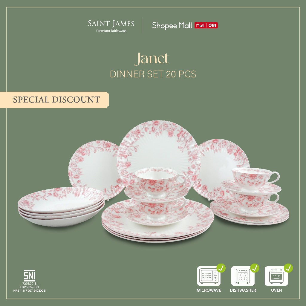 Jual Saint James Janet Dinner Set 20 Pcs | Shopee Indonesia