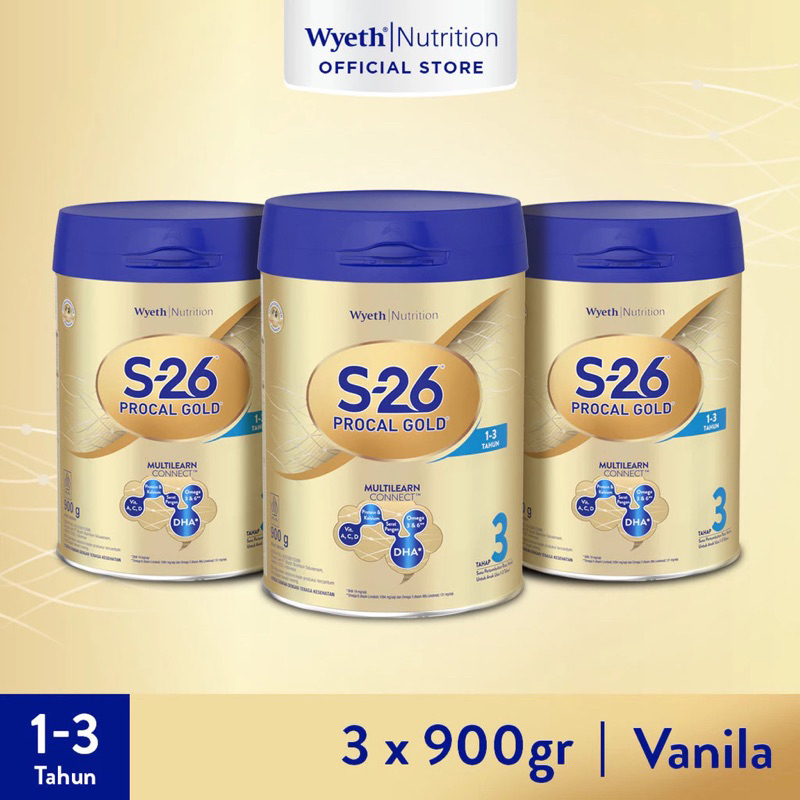 Jual S26 Procal Gold Multilearn Conect 3 900gr (Usia 1-3tahun) Wyeth ...