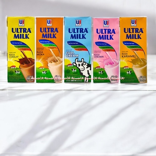 Jual Ultra Milk 200ml Susu UHT Full Cream Coklat Moka Stroberi Karamel ...