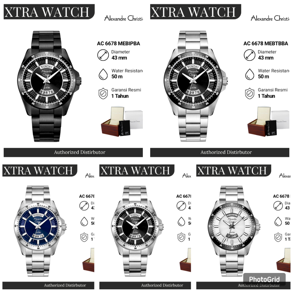 Jual Jam Tangan Pria AC Alexandre Christie 6678 Tanggal Aktif Original ...