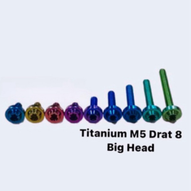 Jual Baut titanium drat 8 atau M5 model BIG HEAD original Titanium Vietnam | Shopee Indonesia