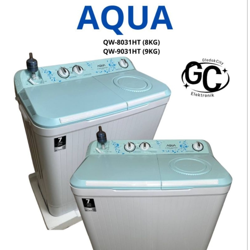 Jual Mesin Cuci Aqua QW-8031HT(8KG), QW-9031HT(9KG) 2 Tabung , Hijab ...