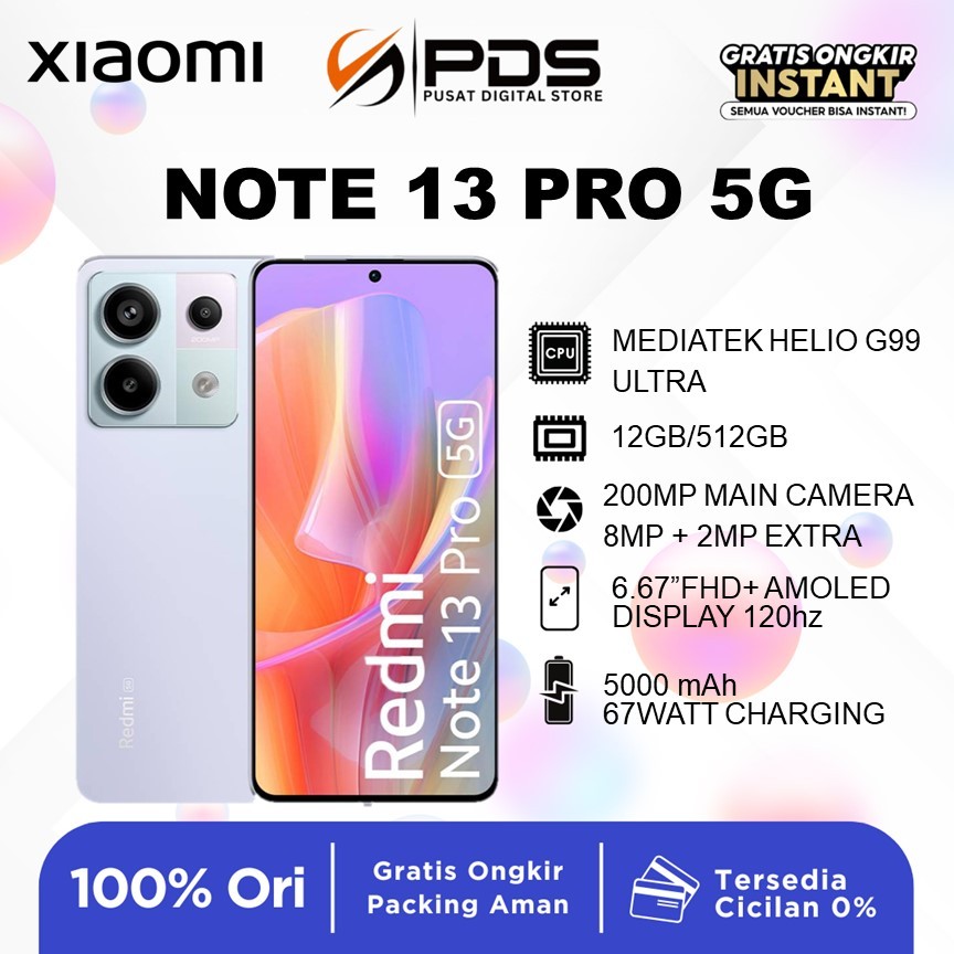 Jual XIAOMI Redmi Note 13 PRO 5G Ram 12GB Rom 512GB 6.67" Amoled Display 120Hz | Shopee Indonesia