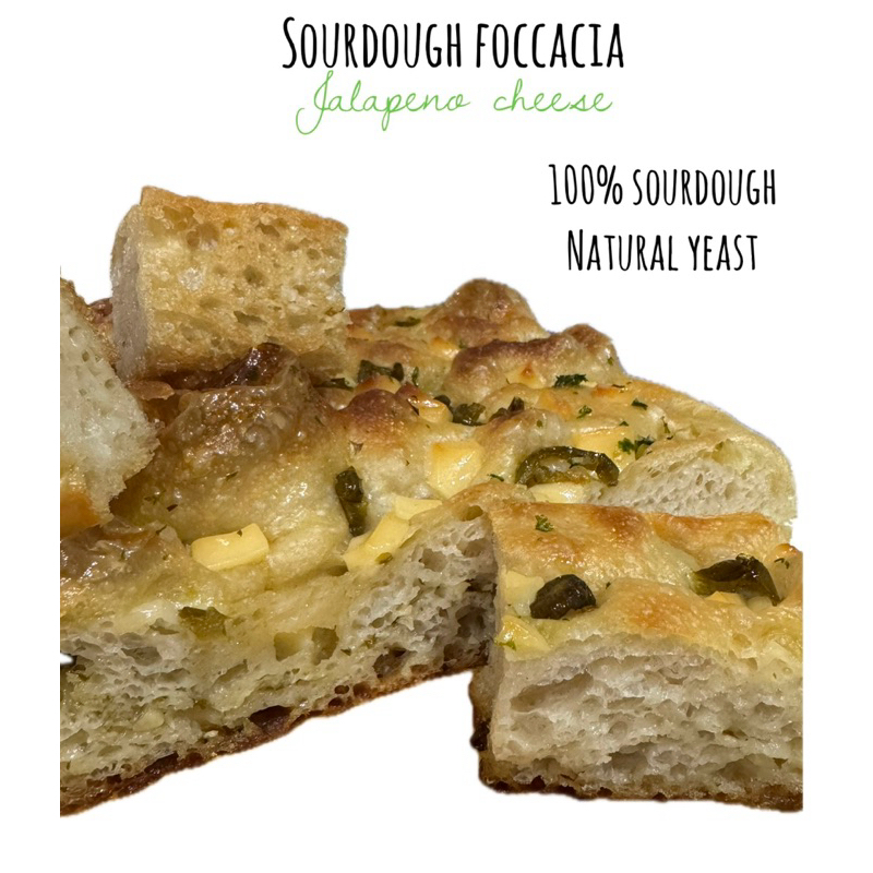 Jual 100% sourdough focaccia roti ragi alami seasalt jalapeno cheese ...