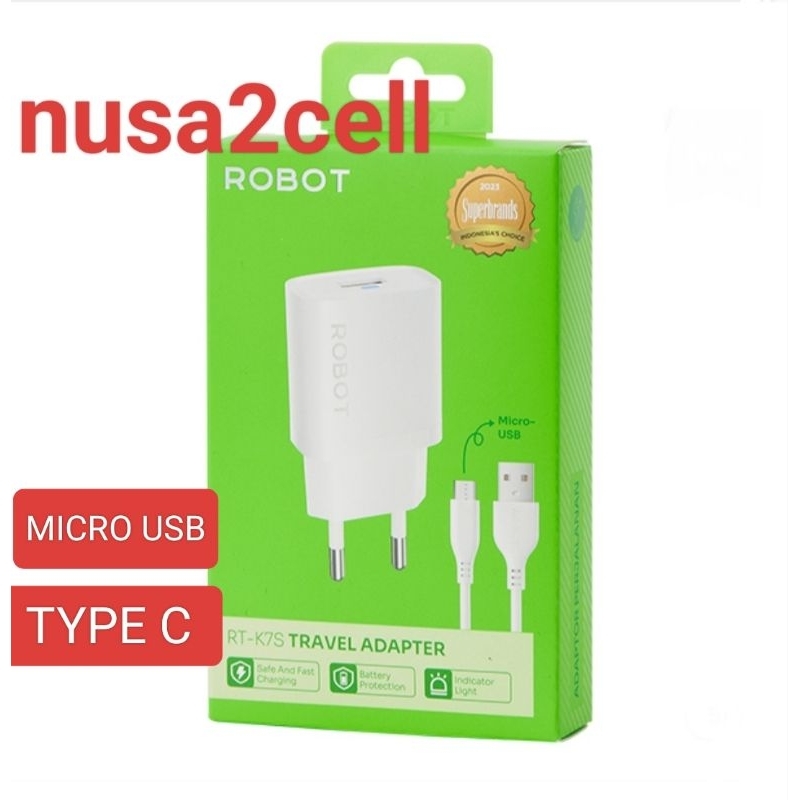 Jual RT-K7s Charger ROBOT Fast Charging Kabel Micro USB / Kabel Type C ...