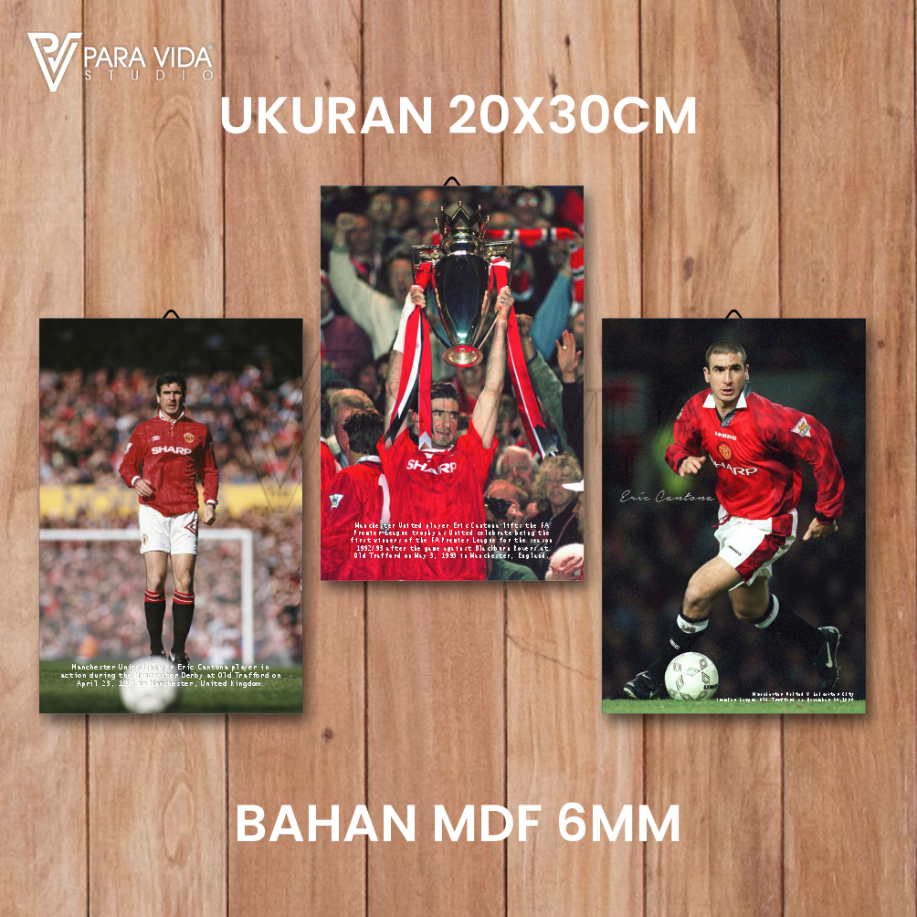 Jual Poster Eric Cantona Manchester United MDF 6mm | Gambar Klasik ...