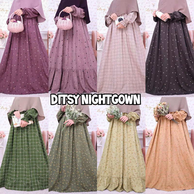 Jual Ditsy Nightgown Maret XS S M L XL XXL XXXL JUMBO Mickey Plum ...