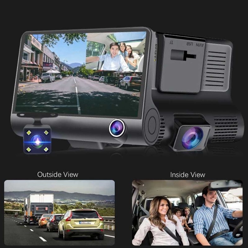 Jual Kamera Mobil Dashcam 3in1 Rear Front Cabin 4 Inch Layar Monitor ...