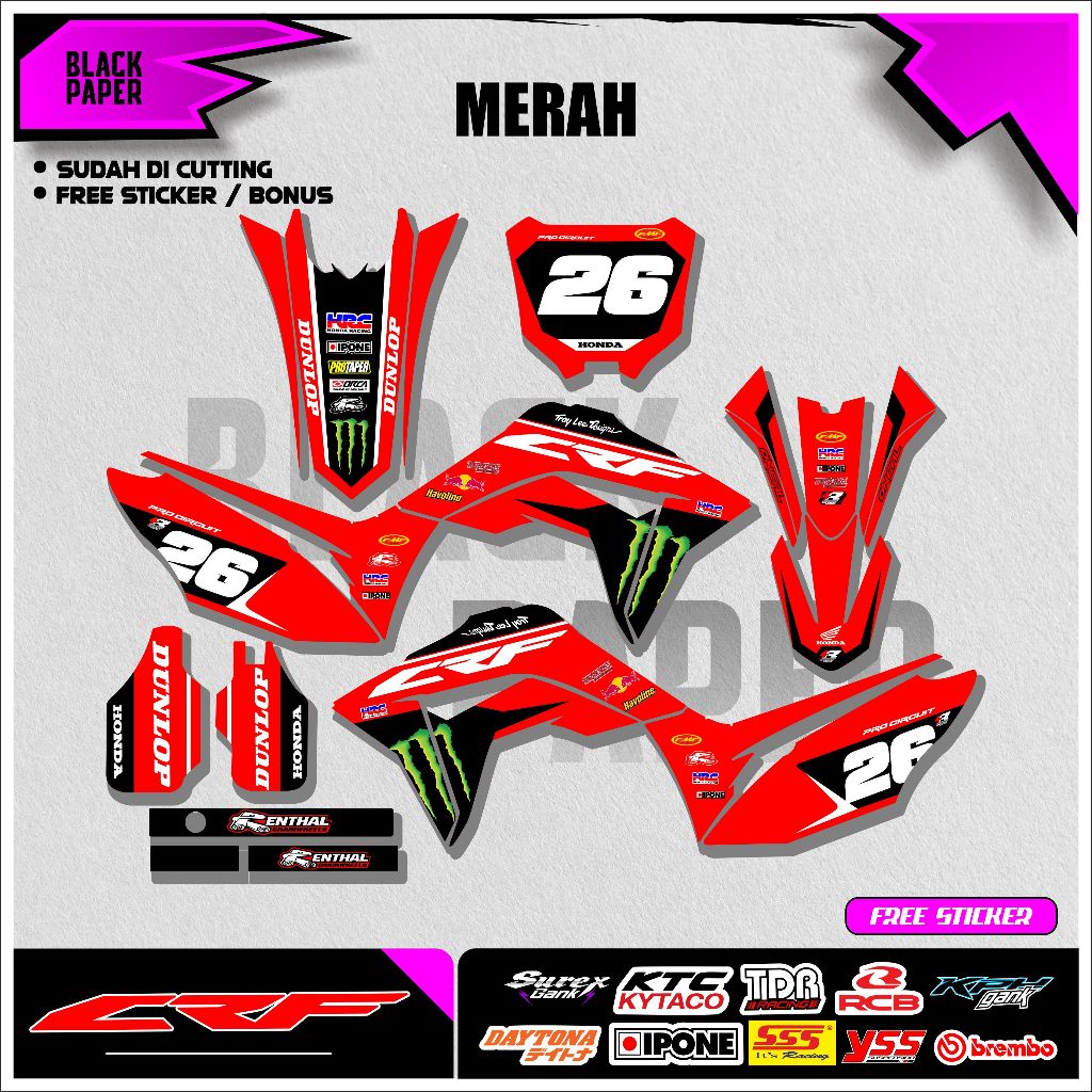 Jual Decal Motor CRF 150 L MOTIF SIMPEL ELEGAN ( H 36 ) | Shopee Indonesia
