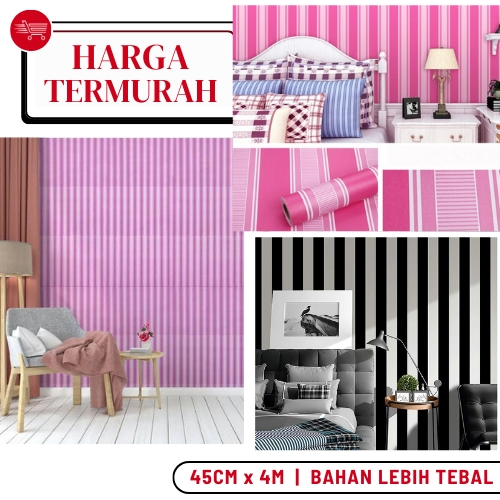 Jual Wallpaper Dinding Ruang Tamu Minimalis Wallpaper Dinding Salur Hijau Wallpaper Dinding ...