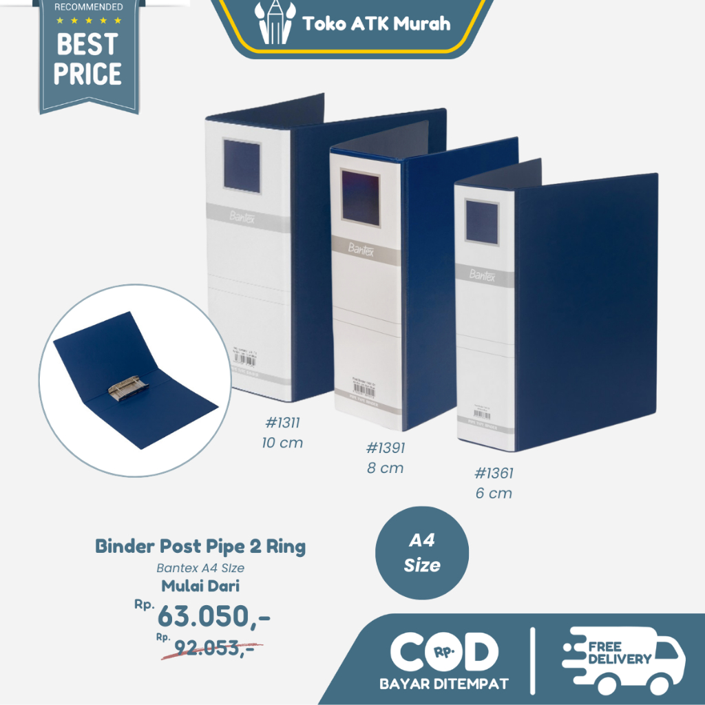 Jual Bantex Post / Pipe Binder A4 1361 ( 6 cm ) / 1391 ( 8 cm ) / 1311 ( 10 cm ) | Shopee Indonesia