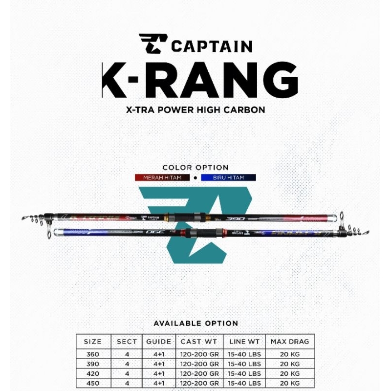 Jual Rod TELESCOPIC SURF CARBON CAPTAIN CLASSIC K-RANG | Shopee Indonesia