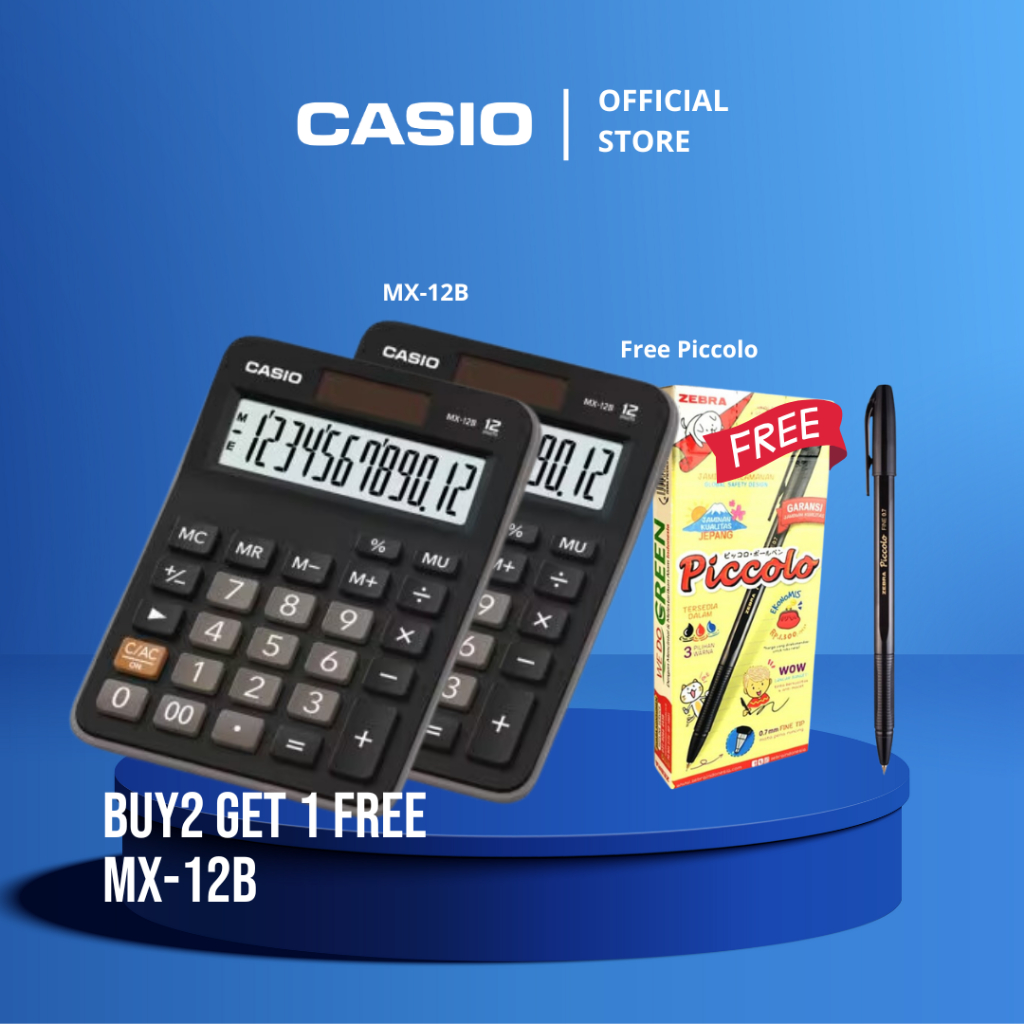 Jual CASIO KALKULATOR PAKET BUNDLE MX-12B - 12 digit - KALKULATOR DAGANG | Shopee Indonesia