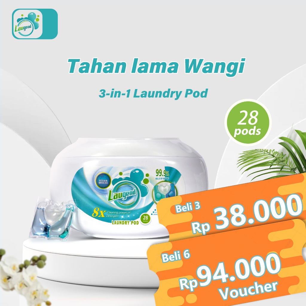 Jual 【Wewangian mewah】Laugend Laundry Pod 3-in-1 - Pewangi Tahan Lama dengan 8x Kekuatan ...